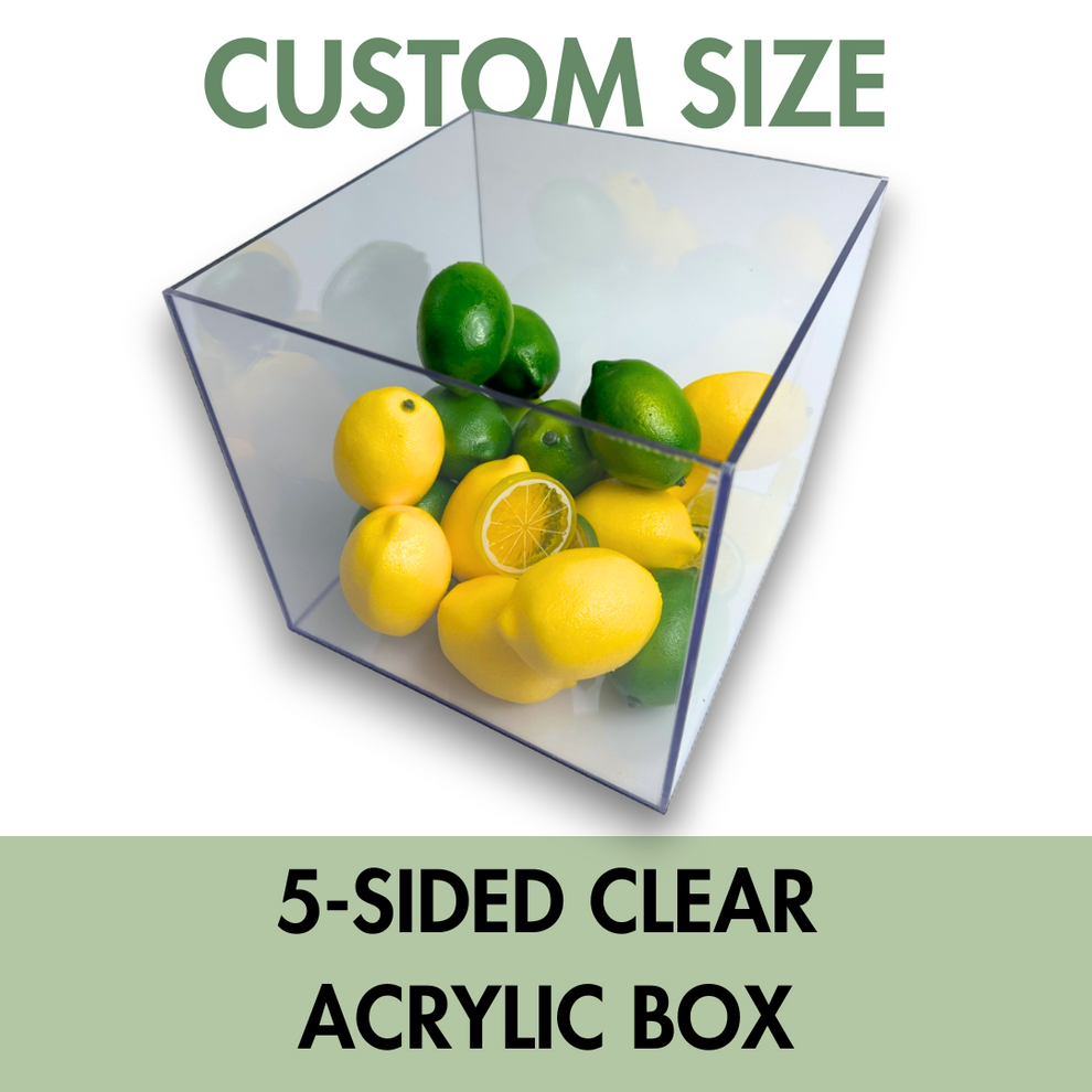 5 Sided Clear Acrylic Box - Custom Size – Pleximart