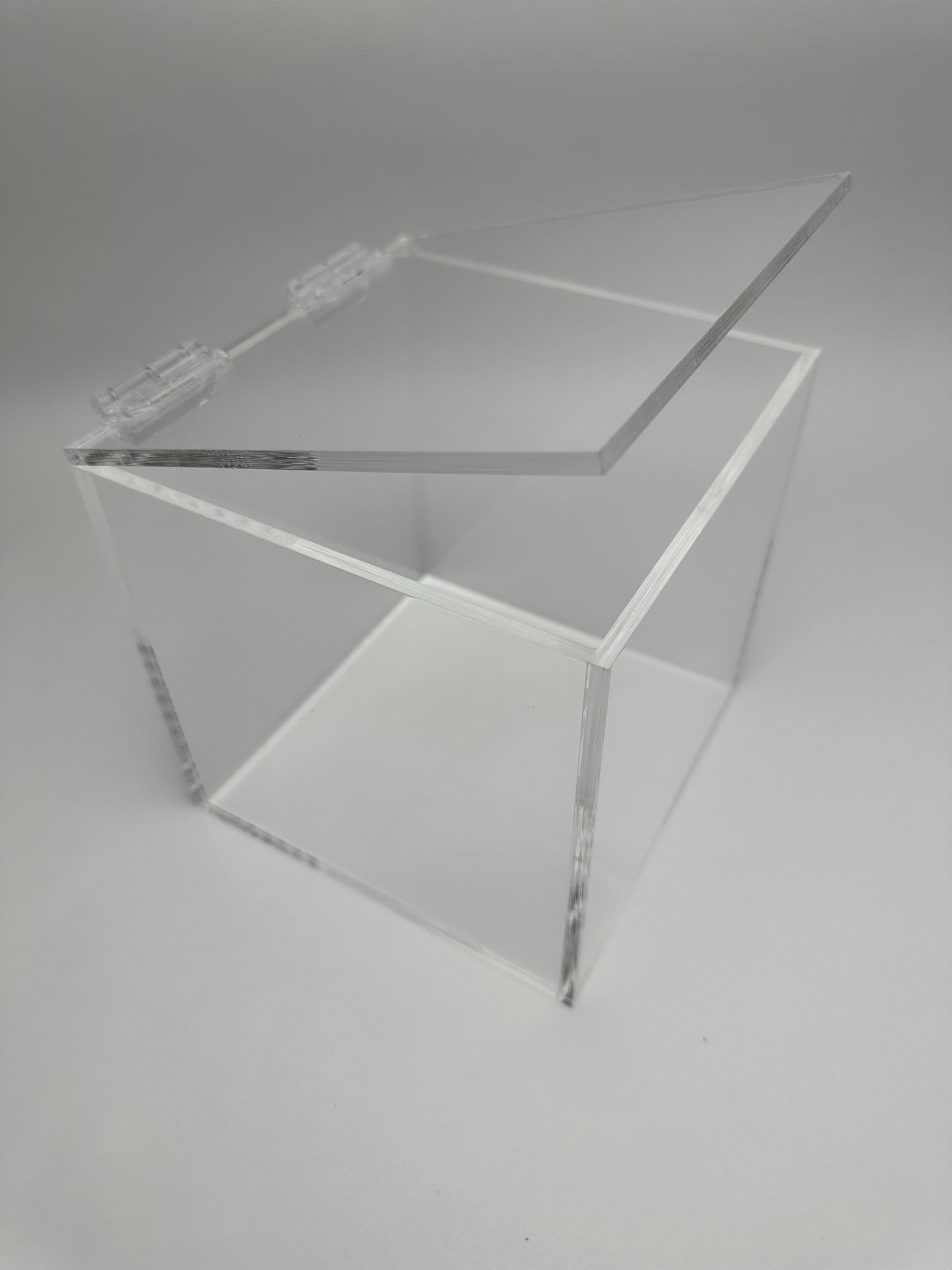 Custom Made Acrylic Plexiglass Large Box With Top Hinged Door – Pleximart