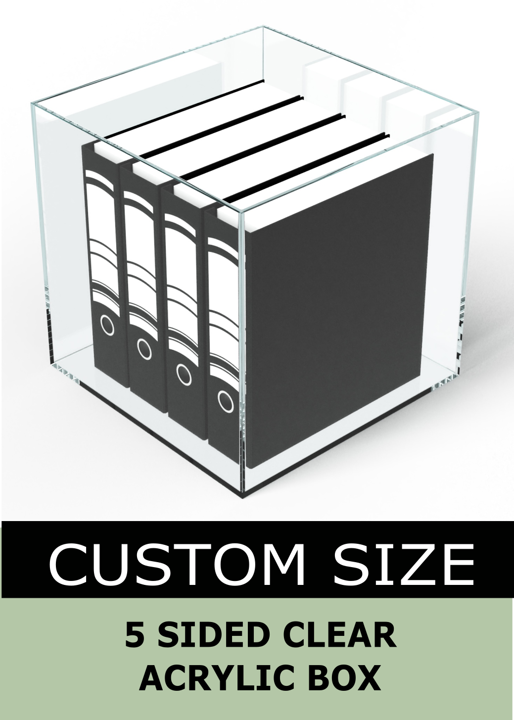 5 Sided Clear Acrylic Box Custom Size Pleximart
